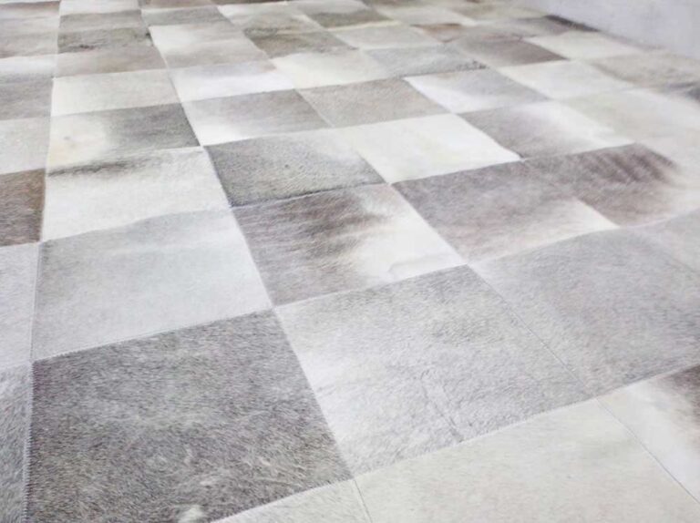 Custom Project: Gray Patchwork Cowhide Rugs In Squares - Shine Rugs