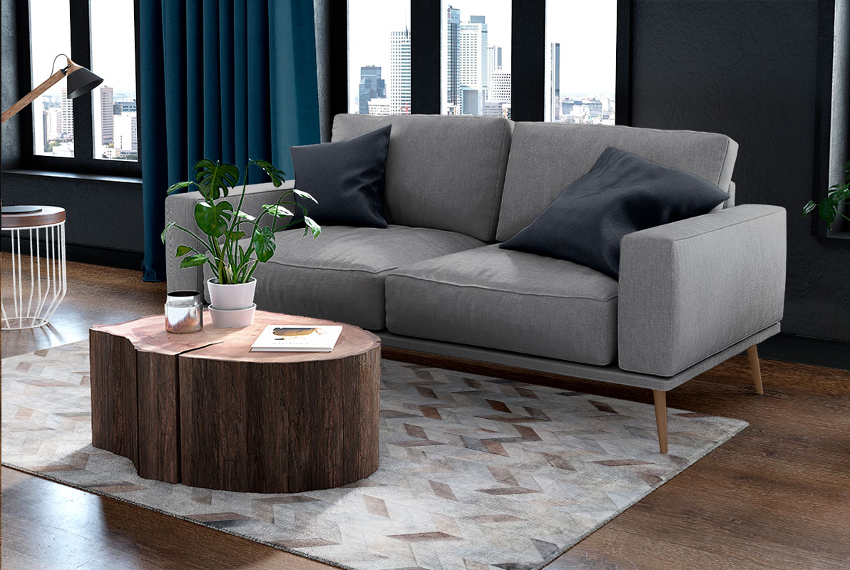 CHEVRON Taupe Patchwork Cowhide Rug | Shine Rugs